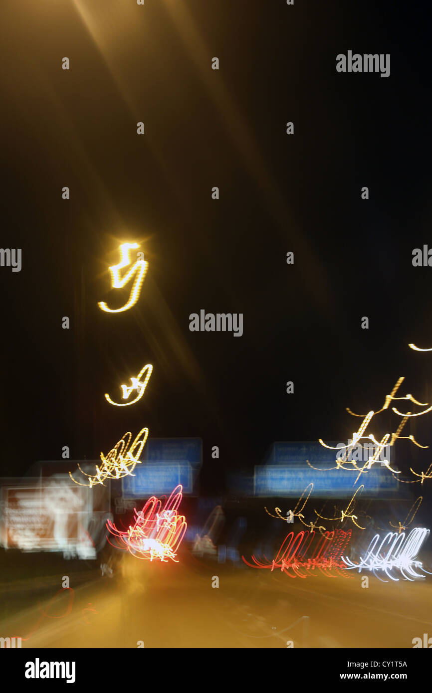 Lamp post night motorway hi-res stock photography and images - Alamy