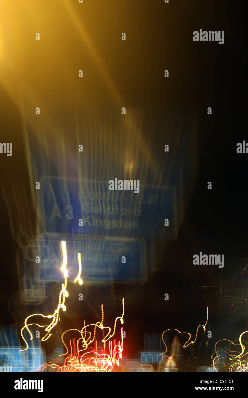 Lamp post night motorway hi-res stock photography and images - Alamy