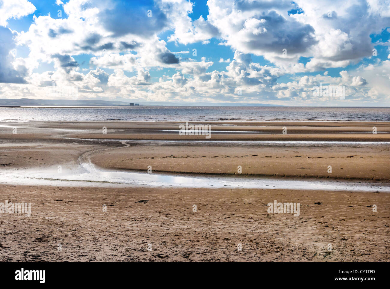 Burnham on Sea Beach Looking towards the Bristol Channel North Somerset ...