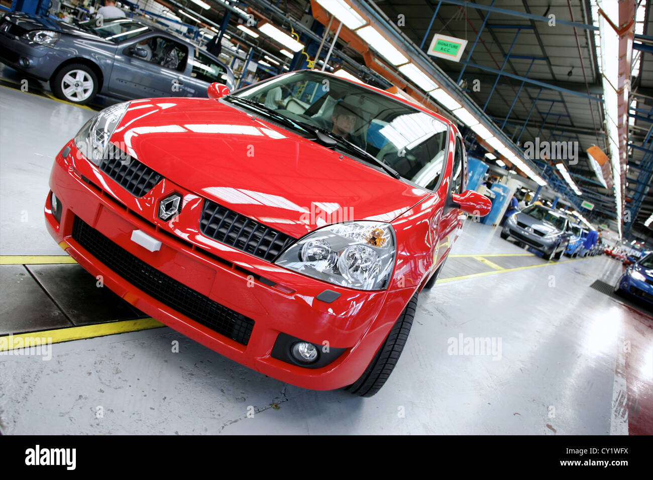 New Renault Sport Clio driving off production line Stock Photo - Alamy