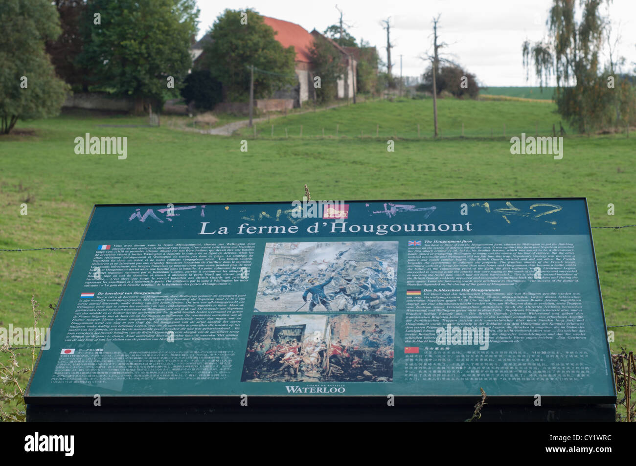 A view of Hougoumont Farm, a key tactical position in the Battle of ...