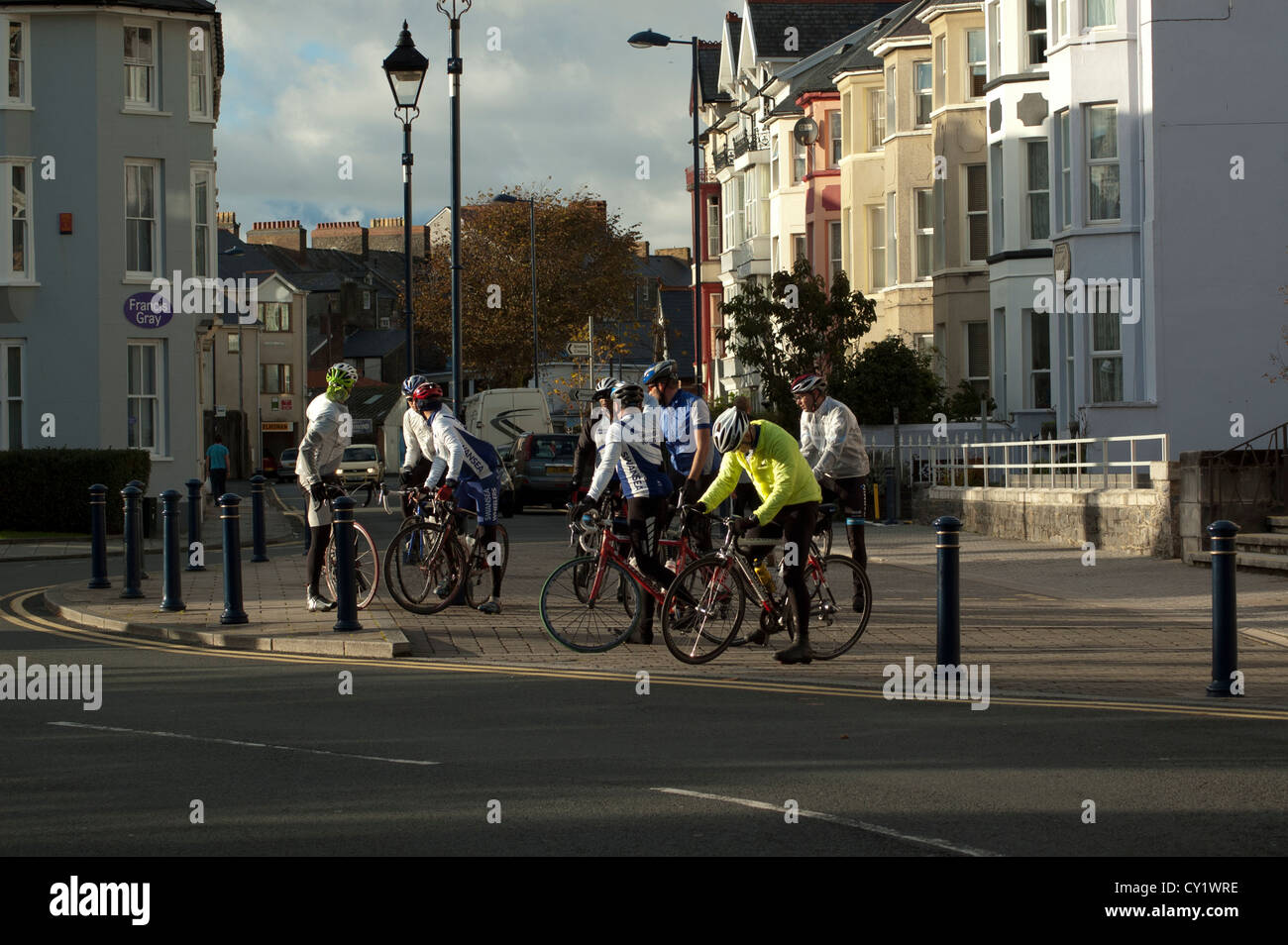 Group of cyclists preparing to go for a ride Stock Photo - Alamy