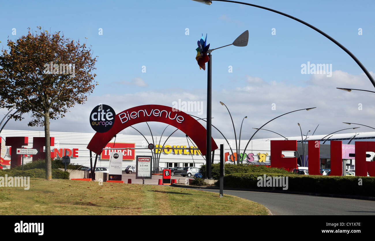 Calais France Entrance To Cite Europe Commercial Centre Stock Photo - Alamy