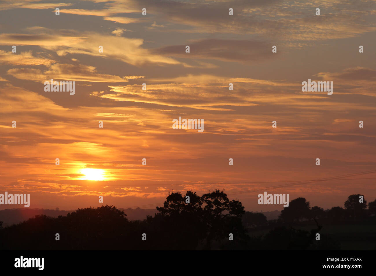 Sunset over Ireland Stock Photo - Alamy