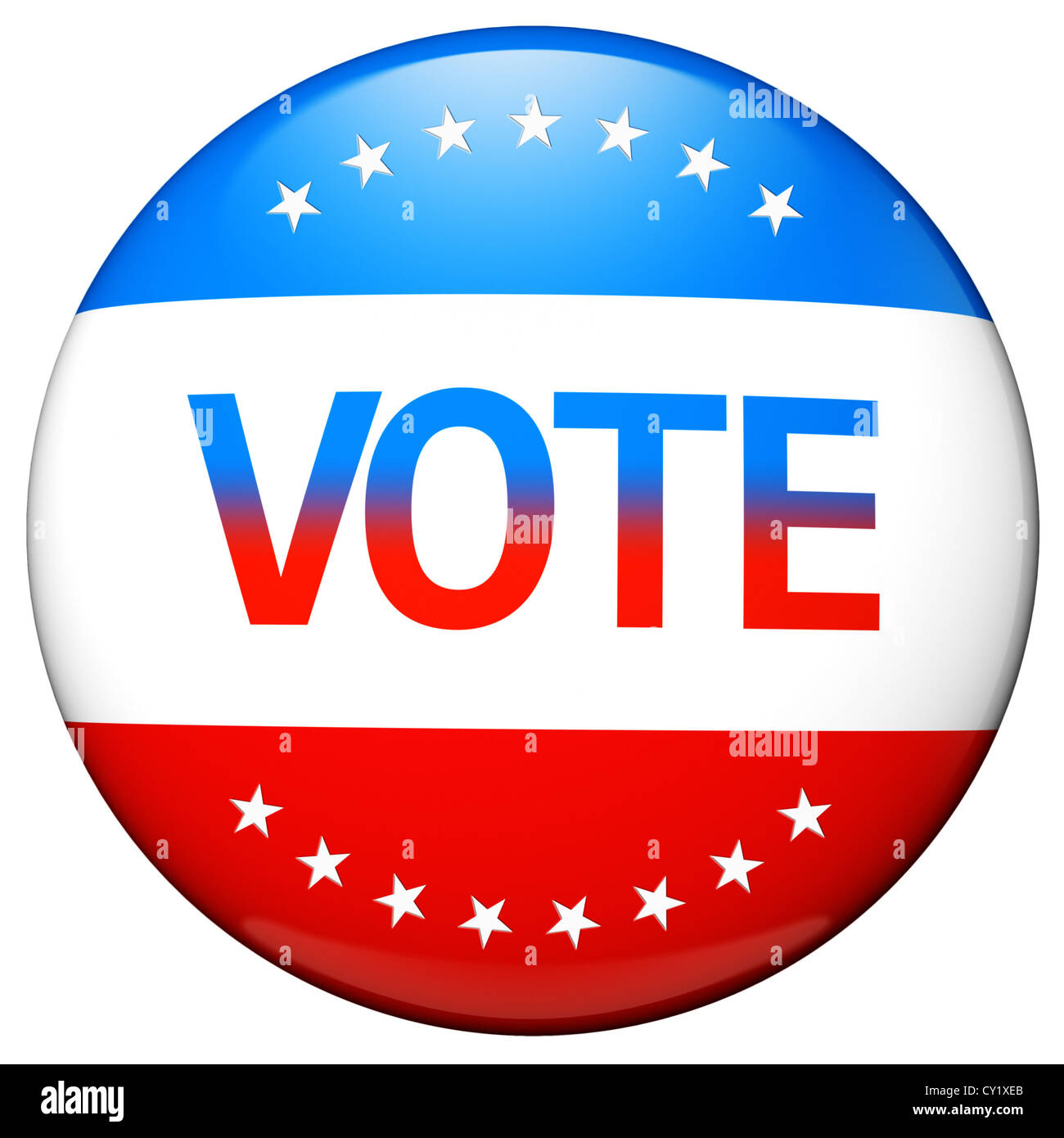 Vote election campaign glossy badge Stock Photo - Alamy