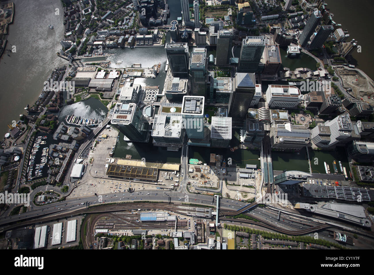 Aerial view of Canary Wharf, London Stock Photo - Alamy