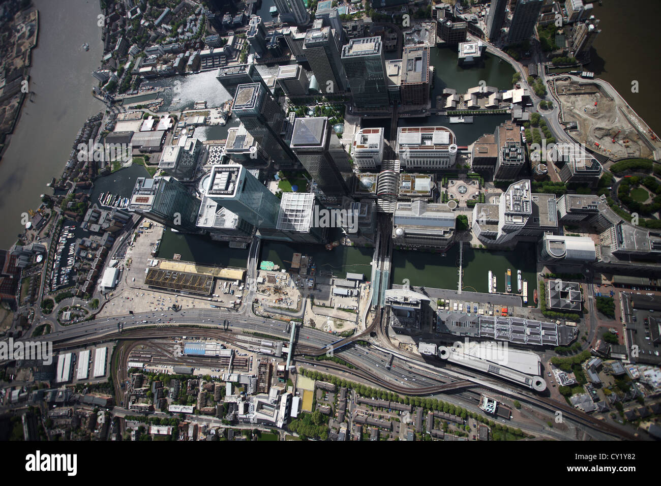 Aerial view of Canary Wharf, London Stock Photo - Alamy