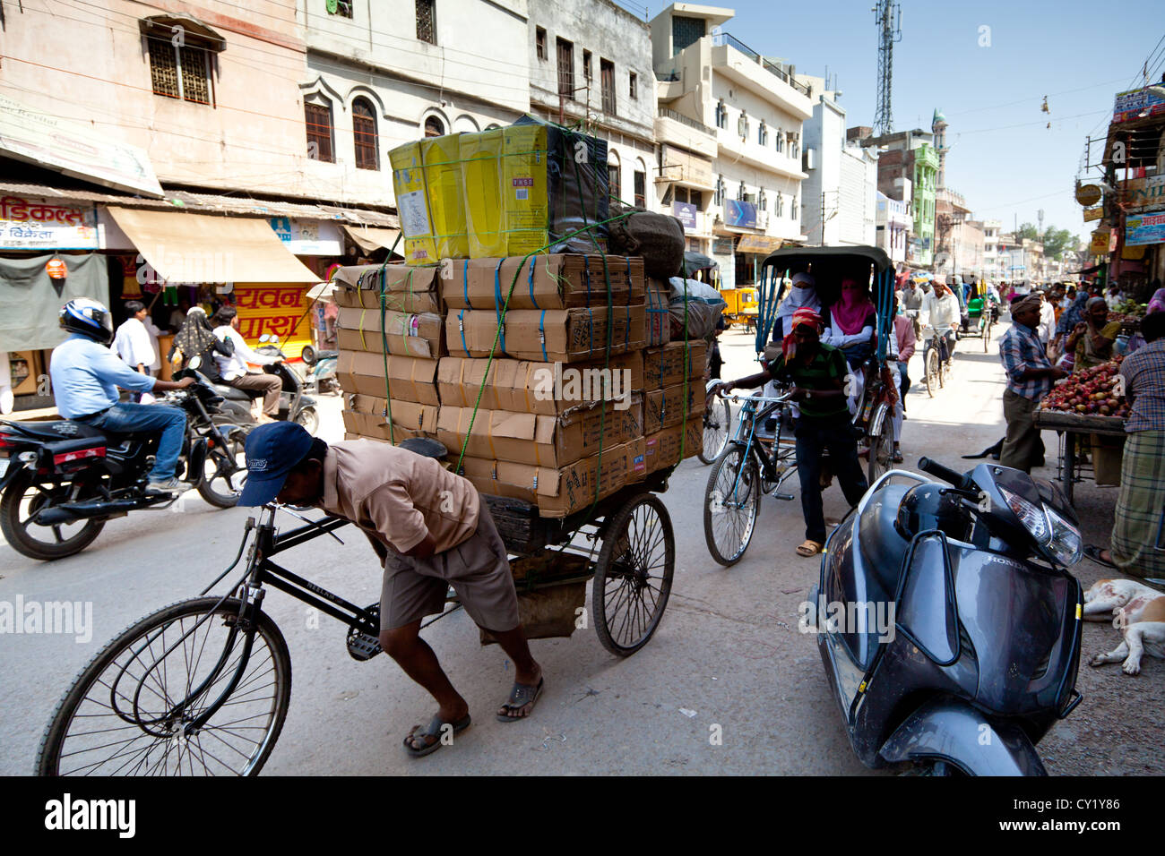 Typical Goods Transportation in Varanasi, India Stock Photo - Alamy
