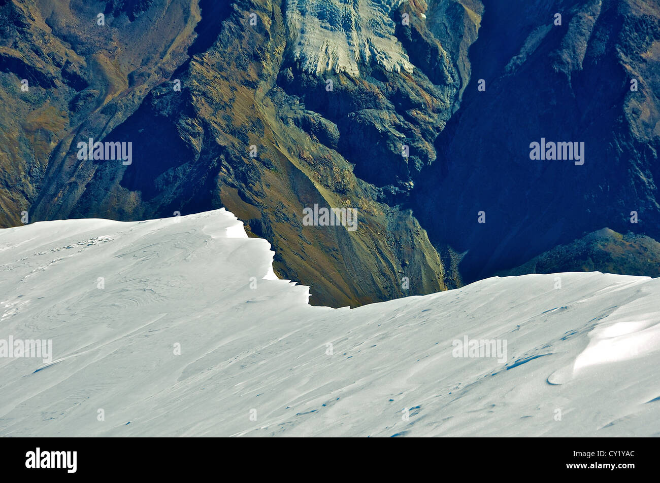 Snow cornice in the Swiss Alps Stock Photo - Alamy