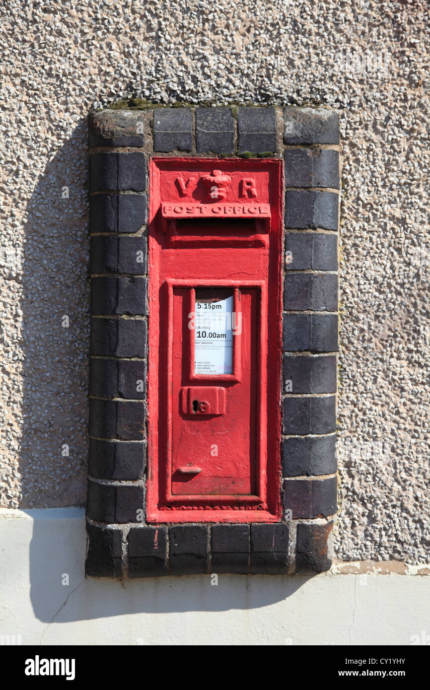 Victoria Reign (Victorian Era) post office box in village, Cheshire ...