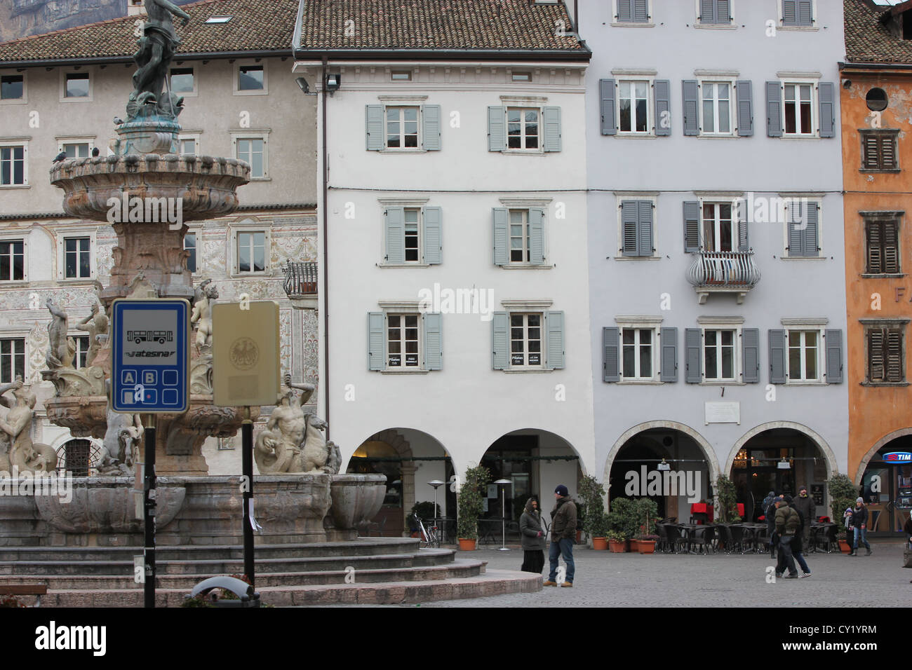 old and elegant buildings in the center of Trento , Trentino, Italy ...