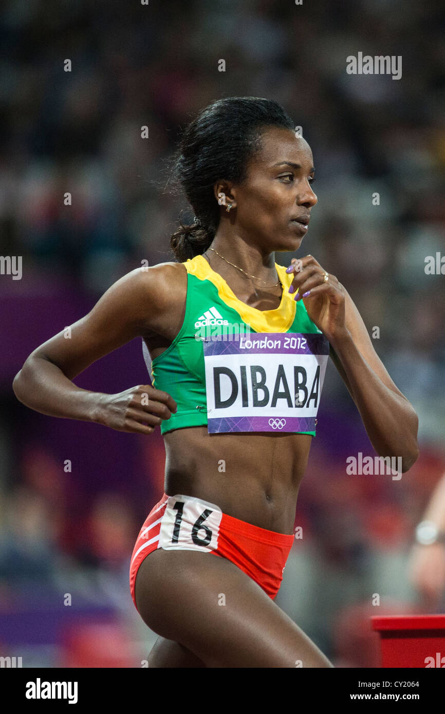 Tirunesh Dibaba (ETH) gold medalist competing in the women's 10000m in ...