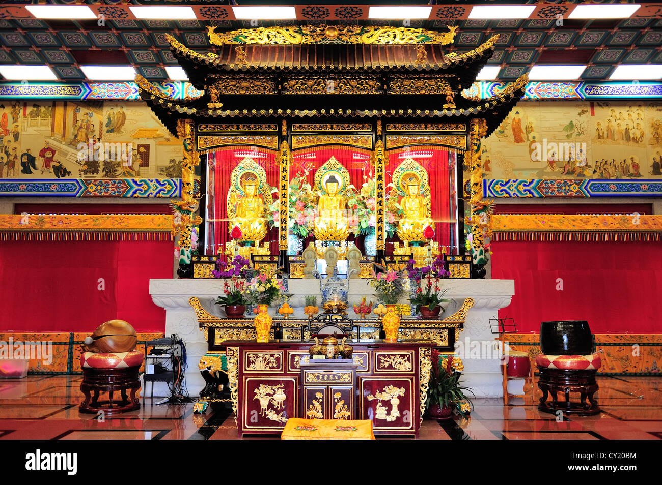 Inside Chinese Buddhist Temple
