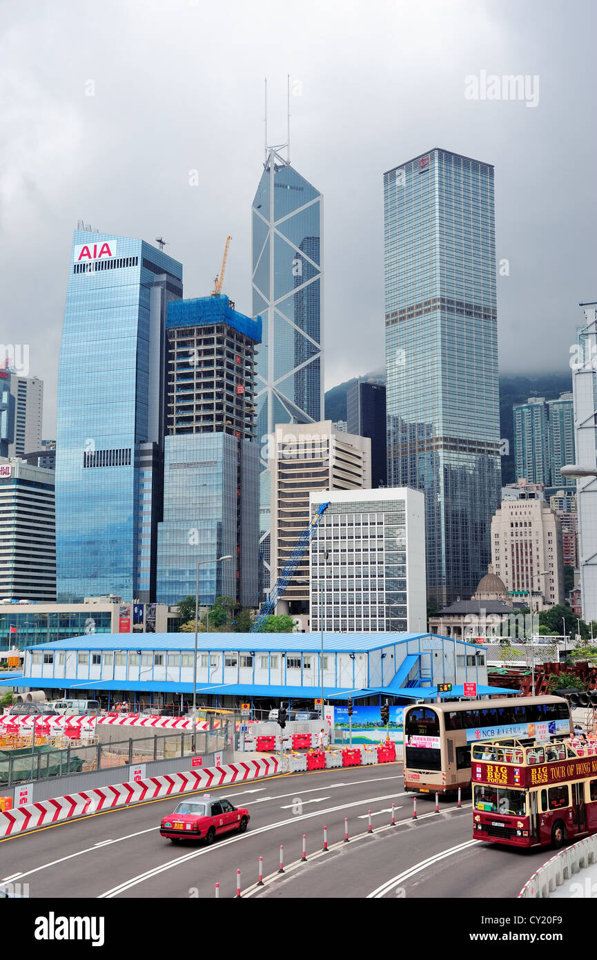 Central district with street Stock Photo - Alamy