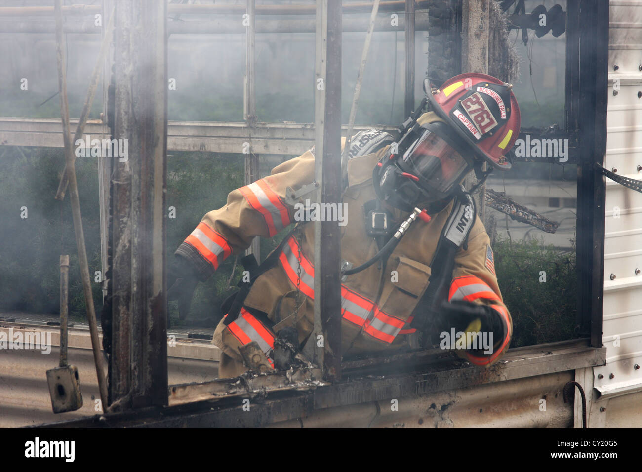 A Menomonee Falls Fire Captain at a fire scene Stock Photo - Alamy