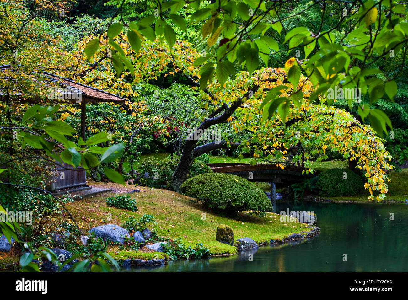 Scene from the Nitobe Japanese garden at UBC in Vancouver, Canada Stock ...