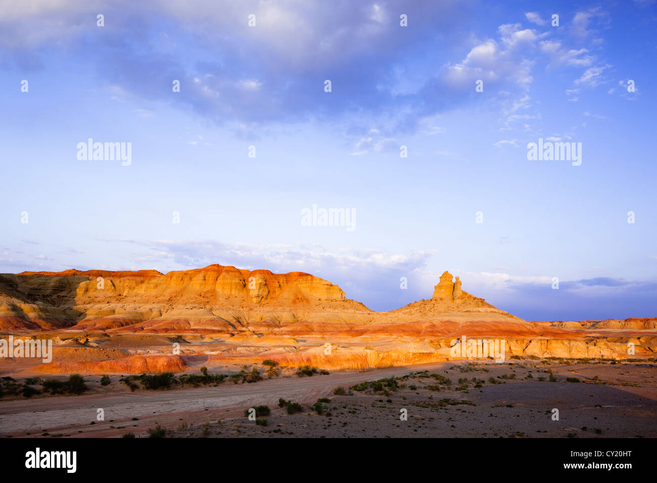 xinjiang, china: qitai ghost town at sunrise Stock Photo - Alamy