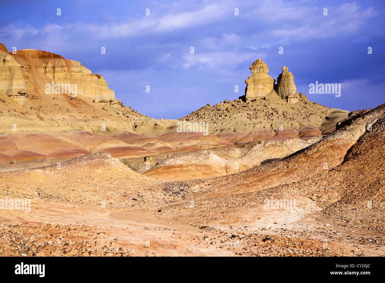 xinjiang, china: qitai ghost town at sunrise Stock Photo - Alamy