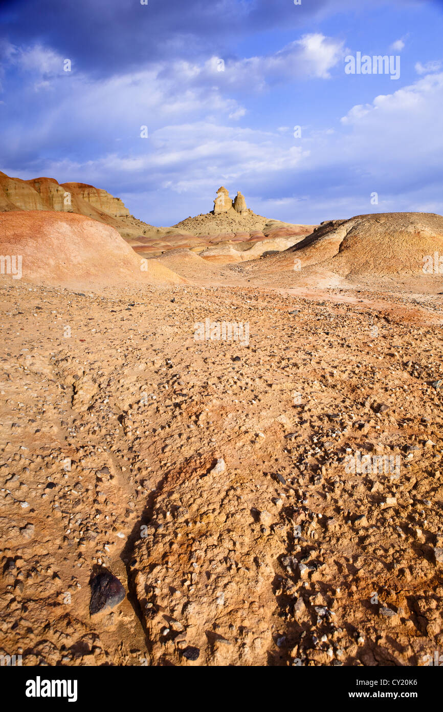 xinjiang, china: qitai ghost town at sunrise Stock Photo - Alamy