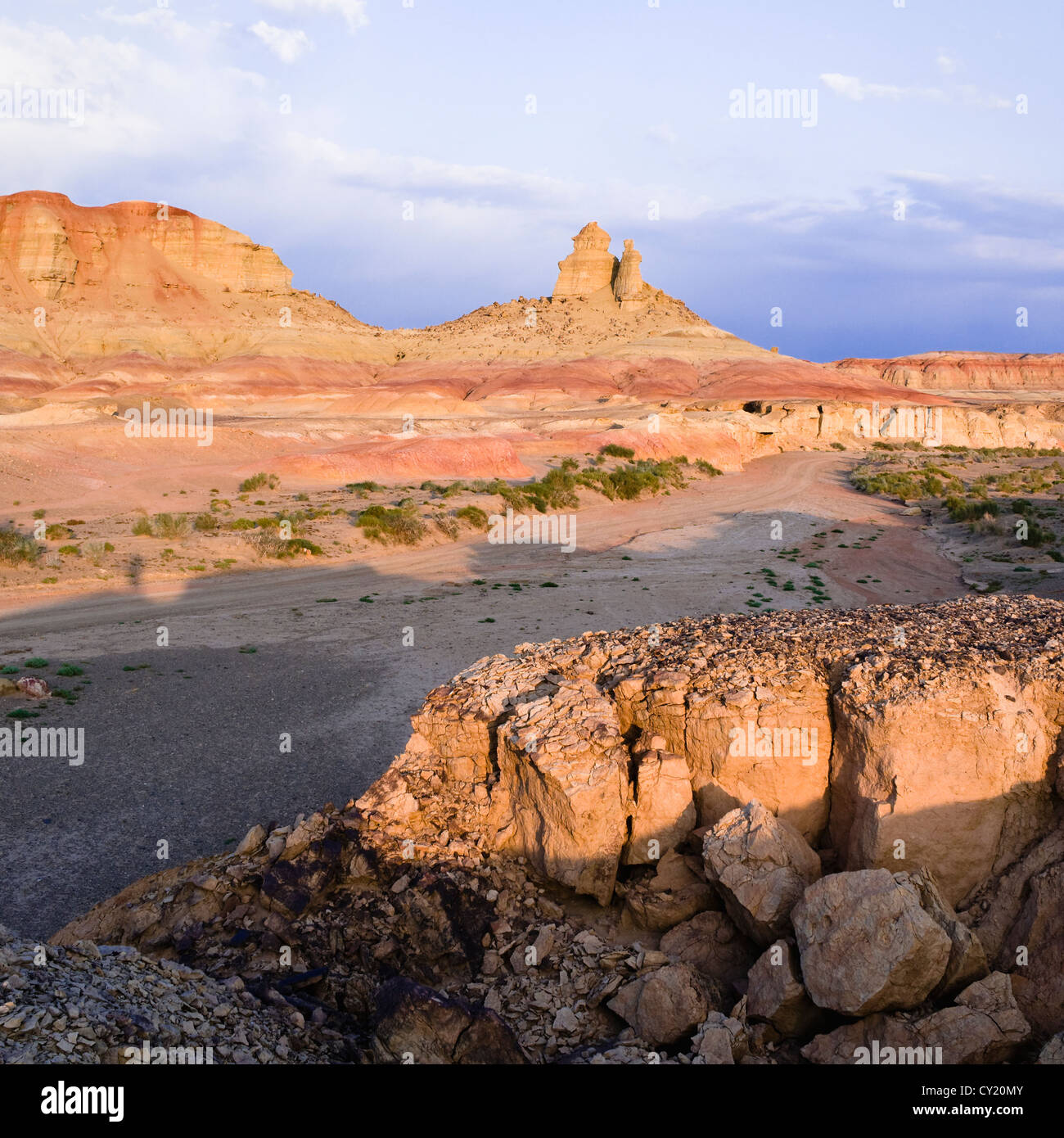 xinjiang, china: qitai ghost town at sunrise Stock Photo - Alamy