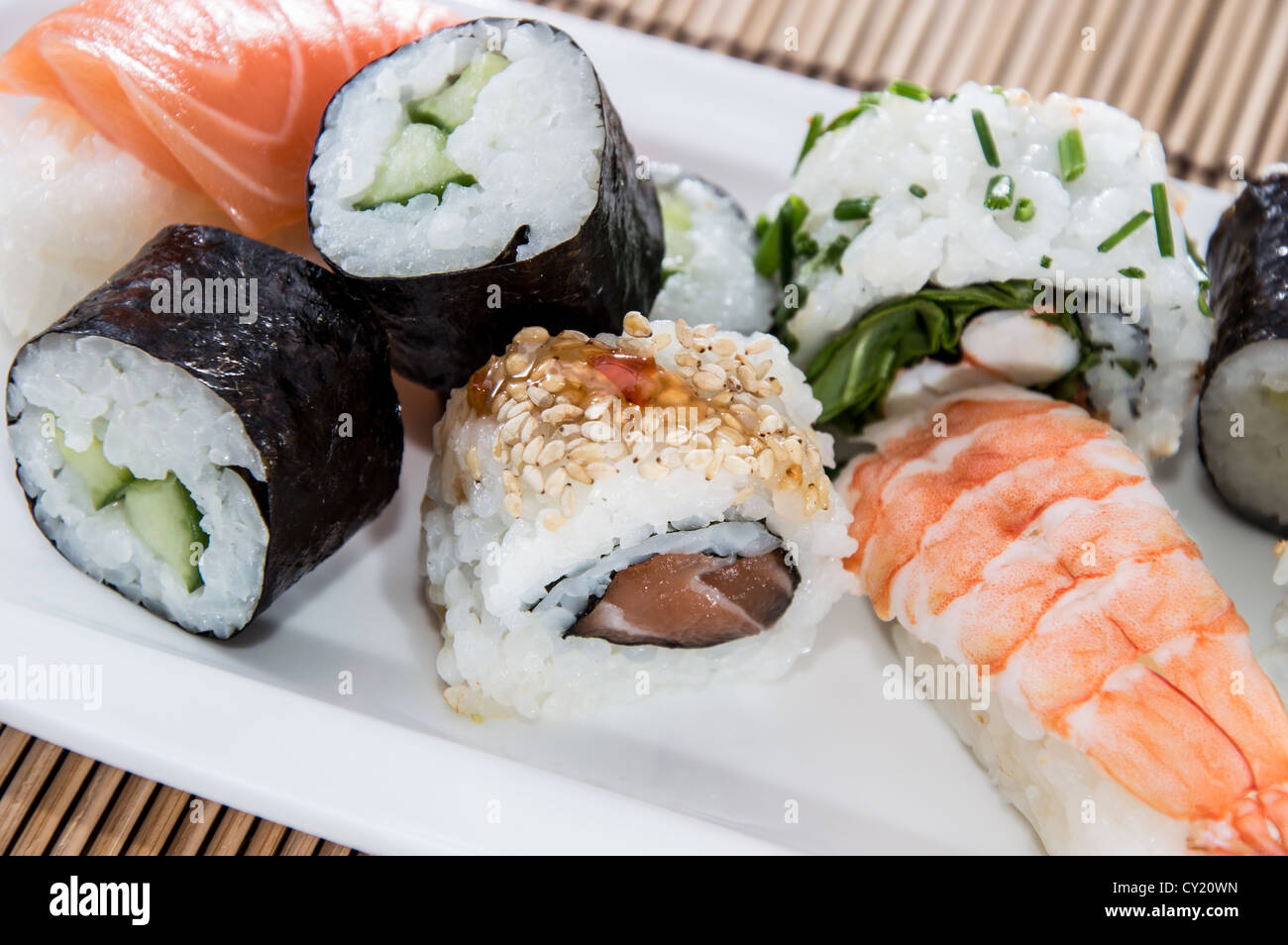 Japanese food mixed maki sushi hi-res stock photography and images - Alamy