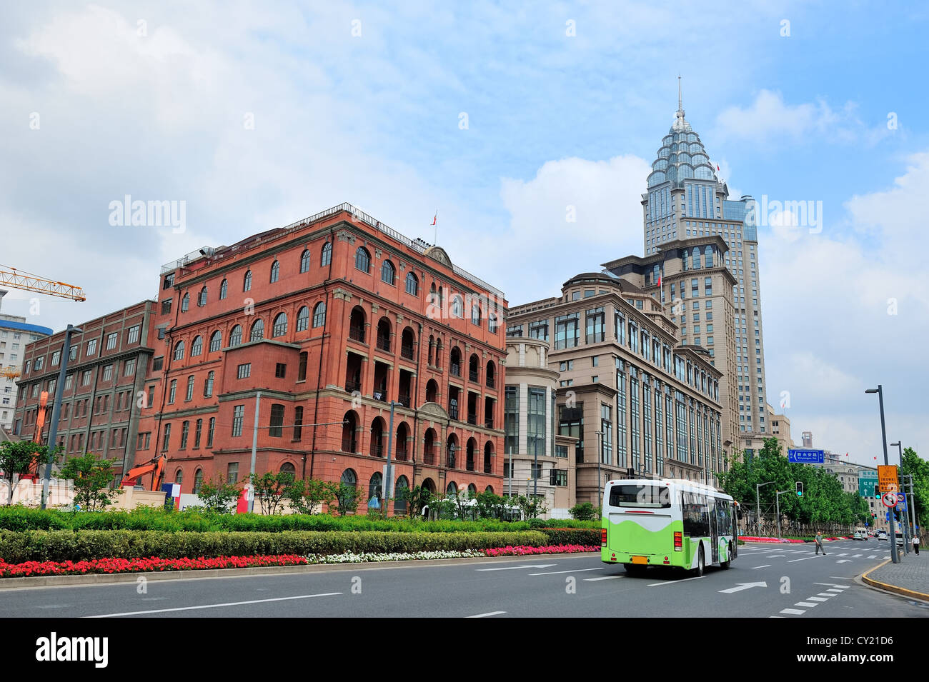 Shanghai Waitan district with historic buildings and street Stock Photo ...