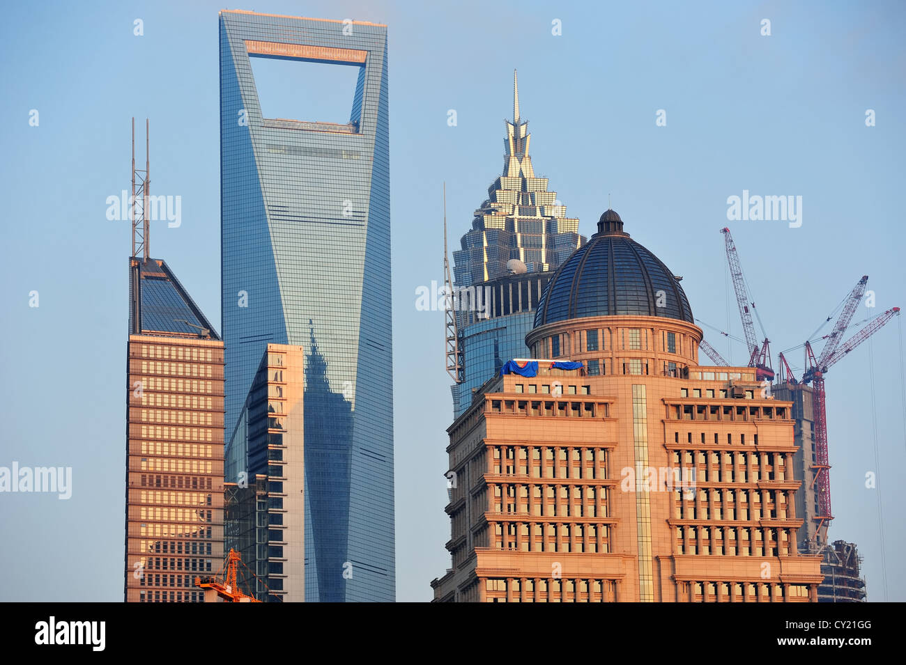 Shanghai urban architecture closeup Stock Photo - Alamy