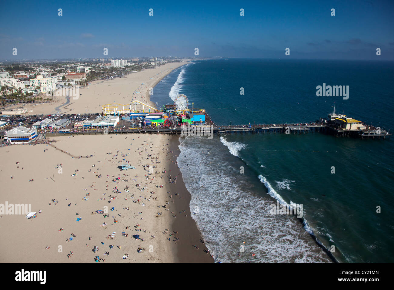 The picturesque beach and Santa Monica Pier Stock Photo - Alamy