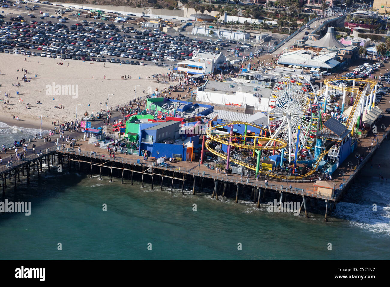 Santa monica pier aerial hi-res stock photography and images - Alamy