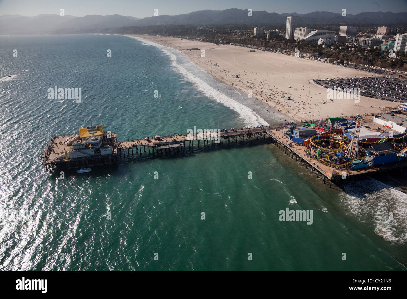 The picturesque beach and Santa Monica Pier Stock Photo - Alamy