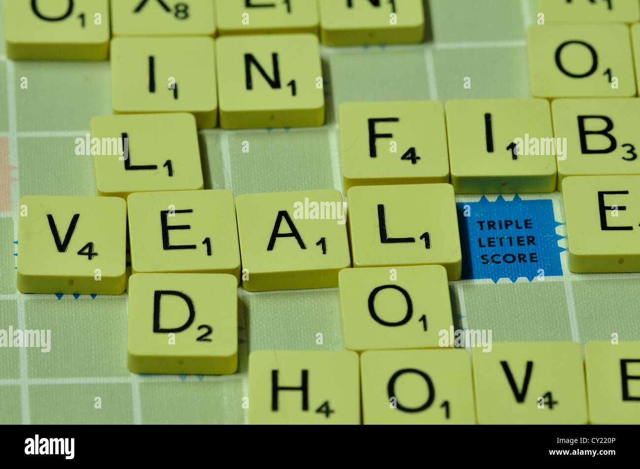 A game of Scrabble in progress UK Stock Photo - Alamy