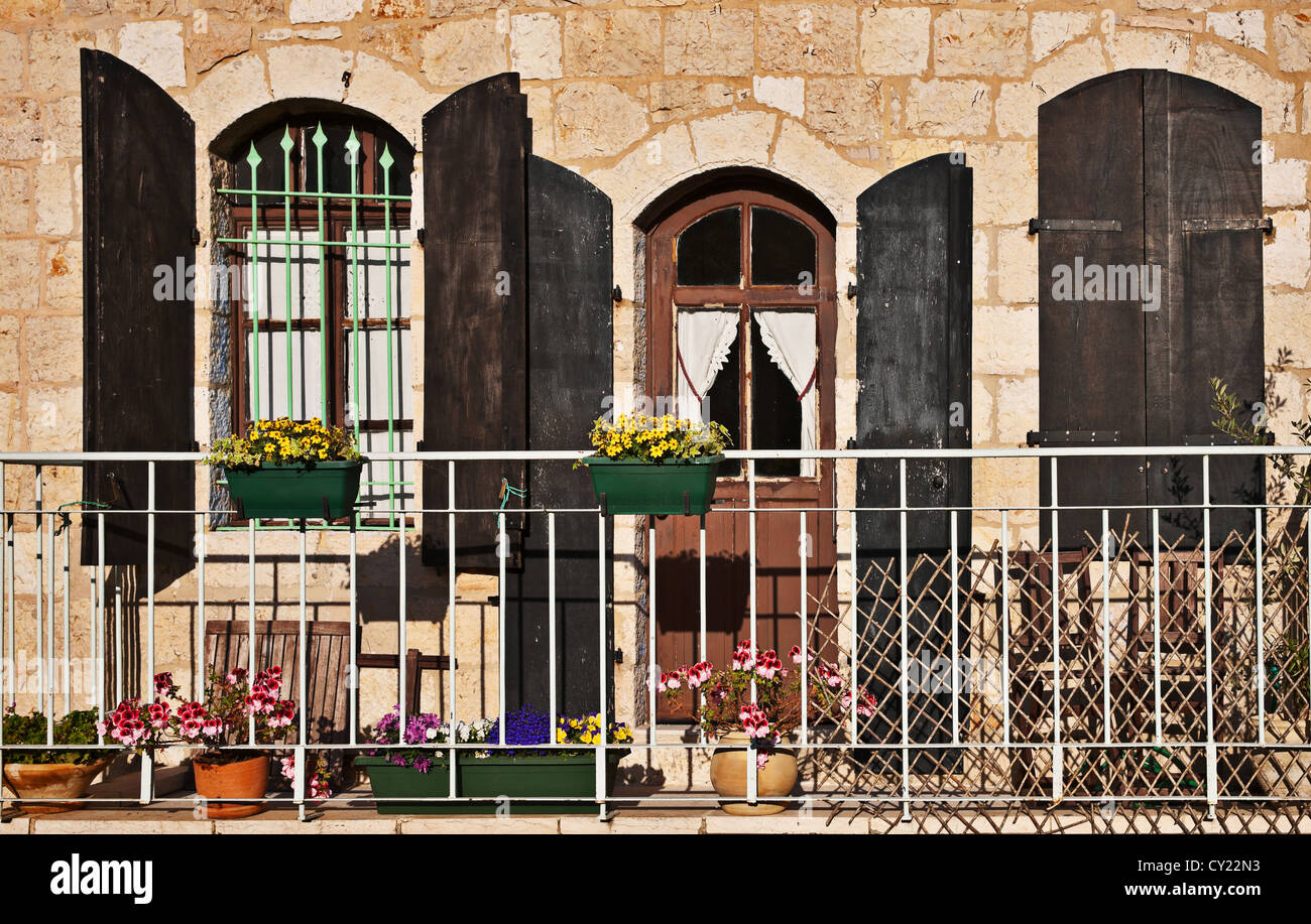 Old house balcony Stock Photo - Alamy