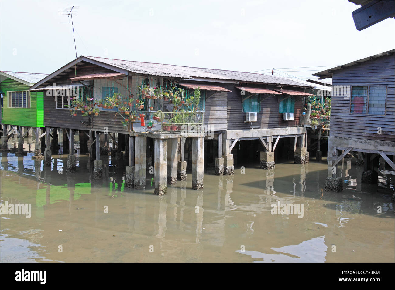 Buli Sim Sim stilt water village, Sandakan, Sabah, Borneo, Malaysia ...