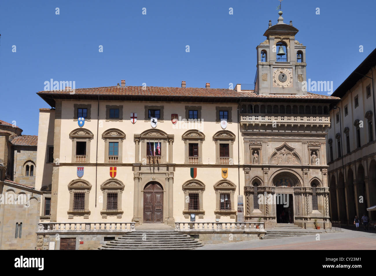The historic buildings of the city of Arezzo Tuscany Italy Stock Photo ...