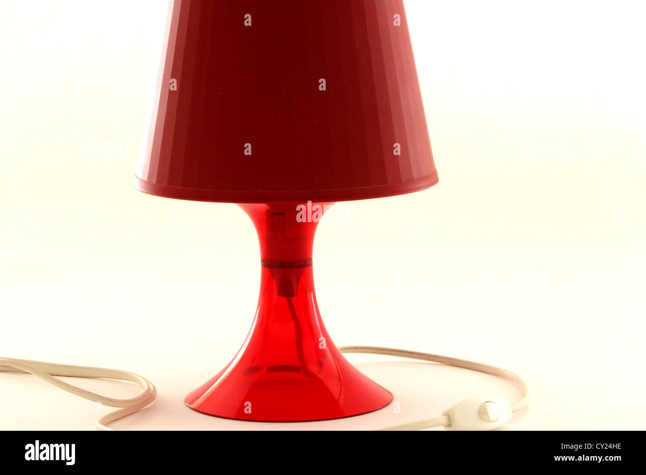 Italian red designer lamp on a white background, photoarkive Stock ...