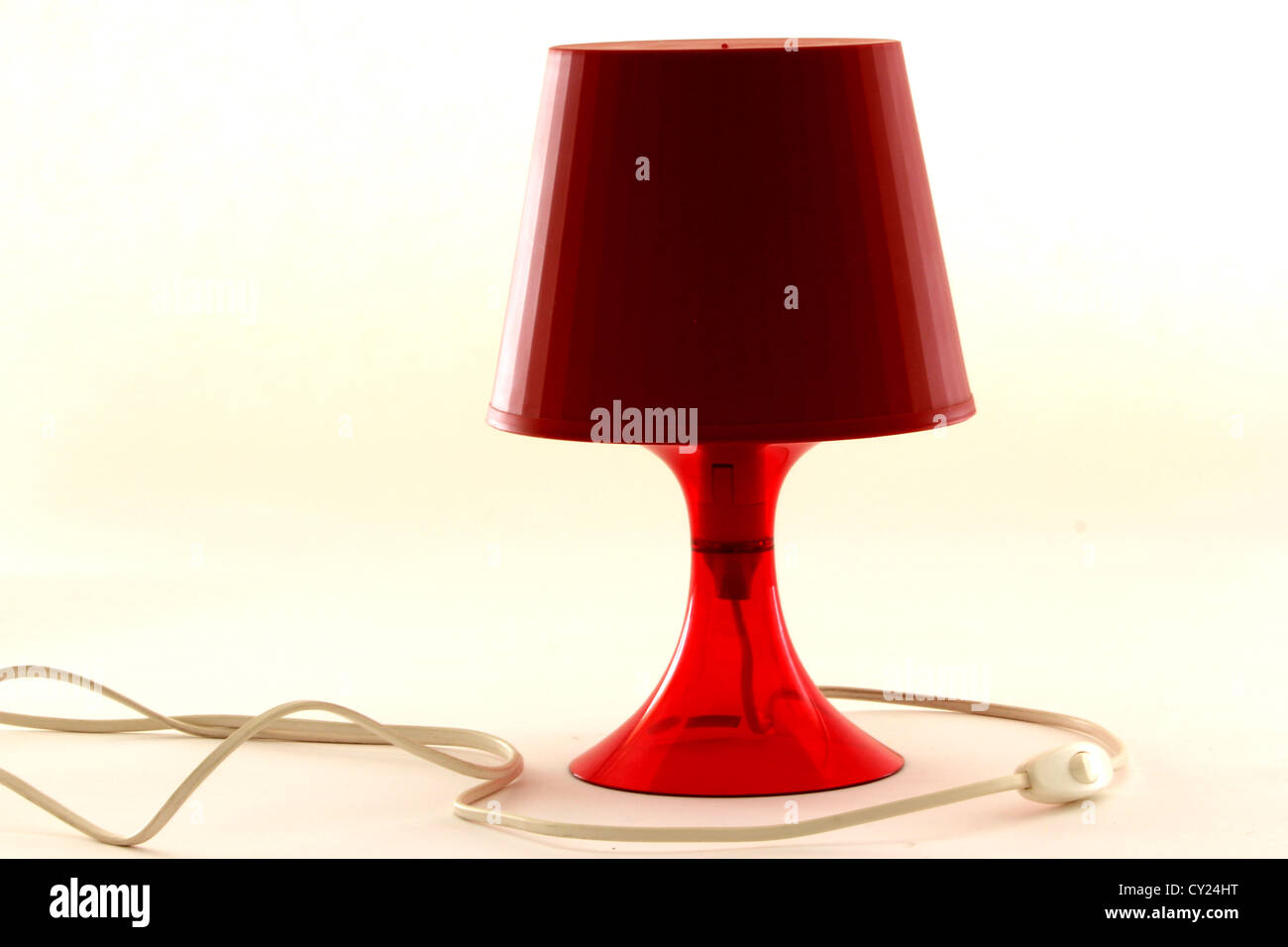 Italian red designer lamp on a white background, photoarkive Stock ...