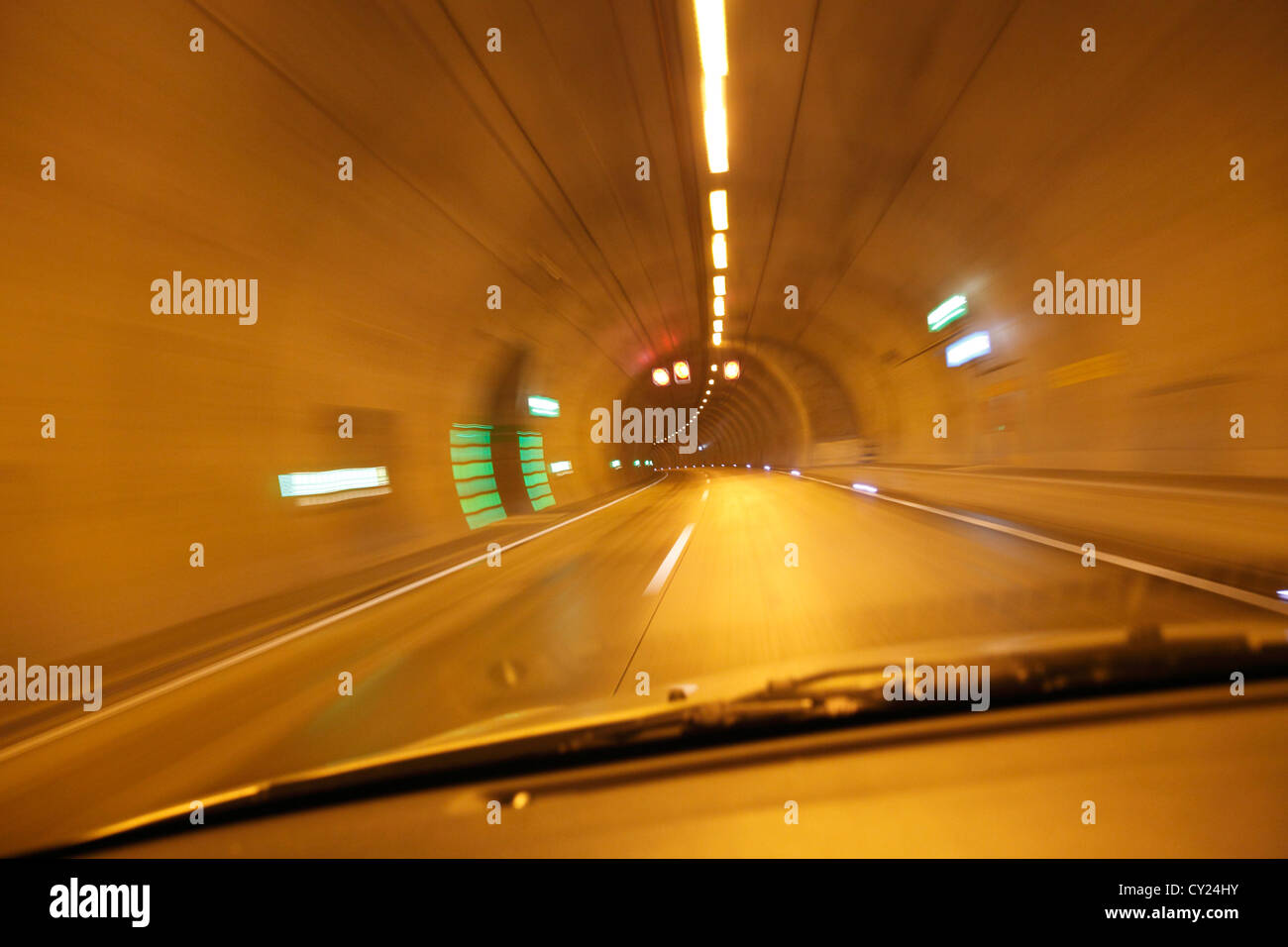 driving a car through a tunnel Stock Photo - Alamy