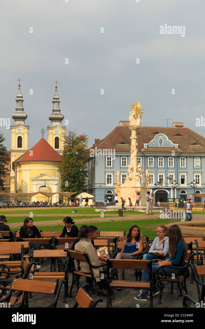 Romania, Timisoara, Piata Unirii, square, people, Serbian Orthodox ...