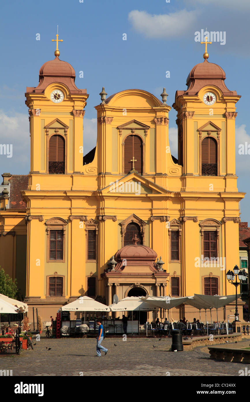 Romania, Timisoara, Roman Catholic Cathedral, Piata Unirii Stock Photo ...