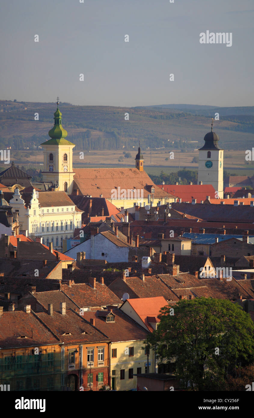 Romania, Sibiu, skyline, aerial view Stock Photo - Alamy