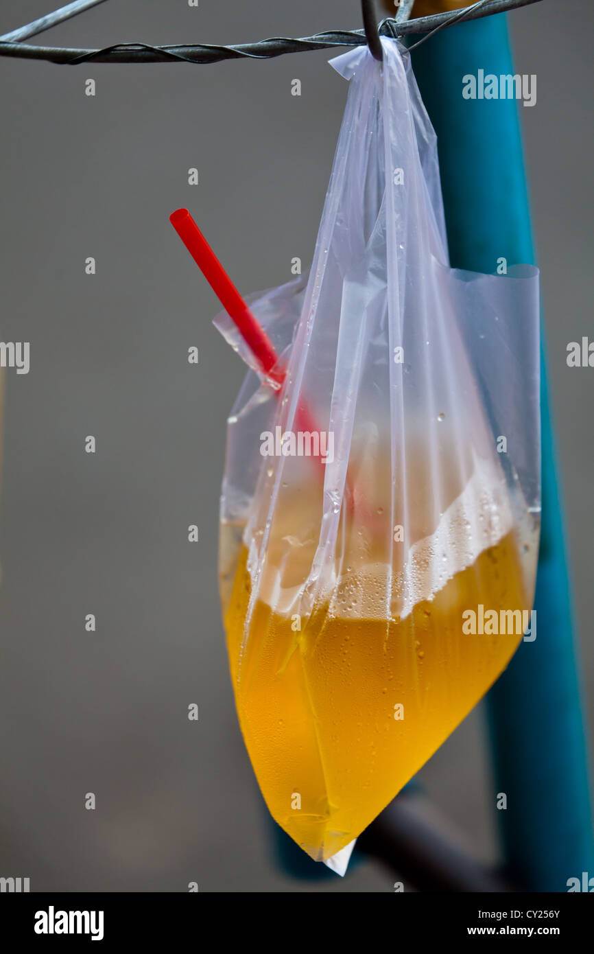Lemonade in Plastic Bag in Phnom Penh, Cambodia Stock Photo - Alamy