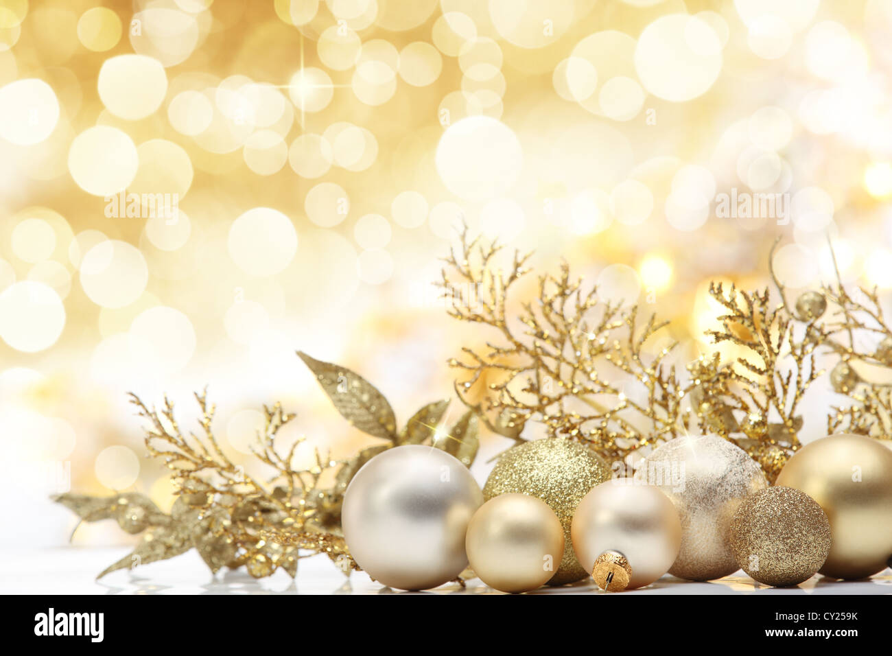Abstract christmas winter golden hi-res stock photography and images ...