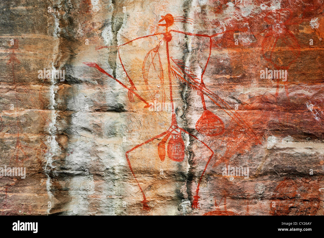 Aboriginal rock art telling the story of Mabuyu Stock Photo - Alamy