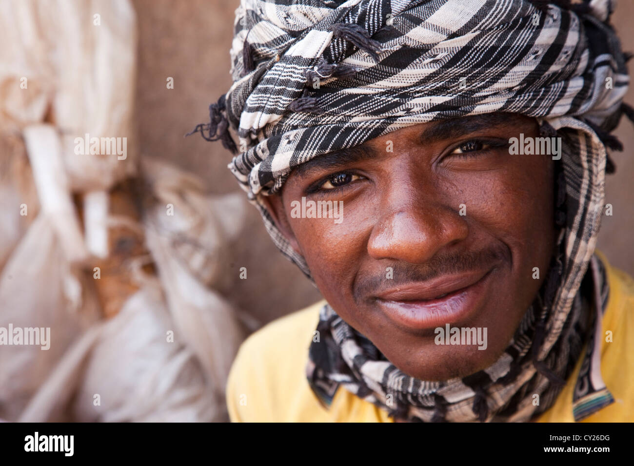 Portrait of a young man in Ingal, Niger Stock Photo - Alamy