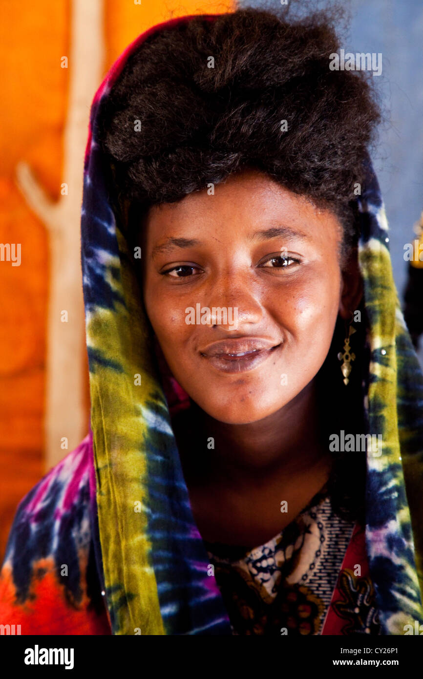 Portrait of a young Tuareg Wodaabe woman in Niger, Africa Stock Photo ...