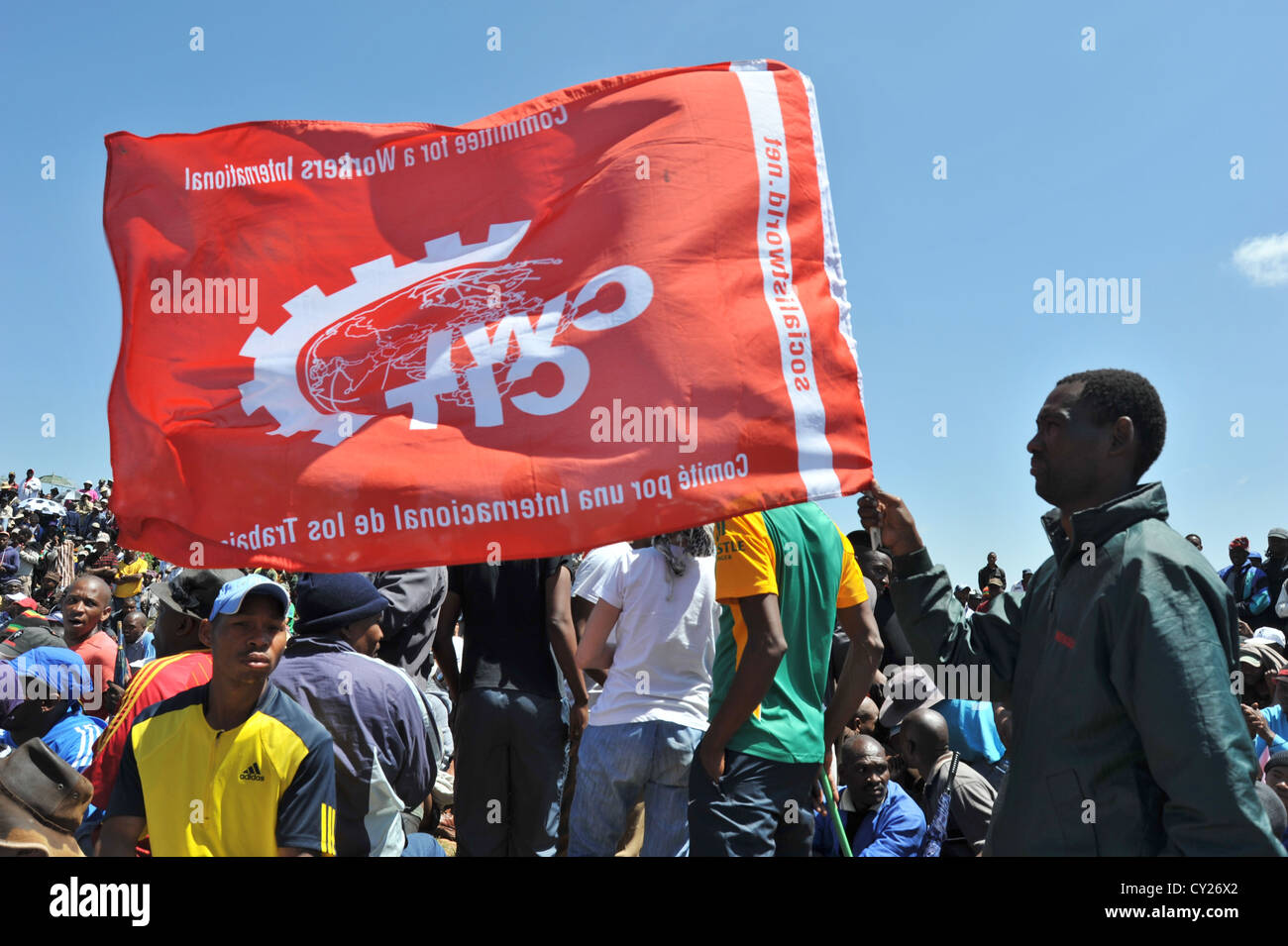 Members of the South African Democratic Socialist Movement addressing ...