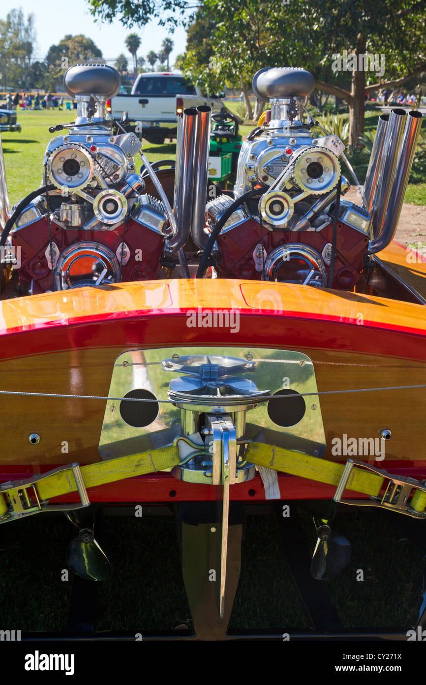 Power boat with two engines Stock Photo - Alamy