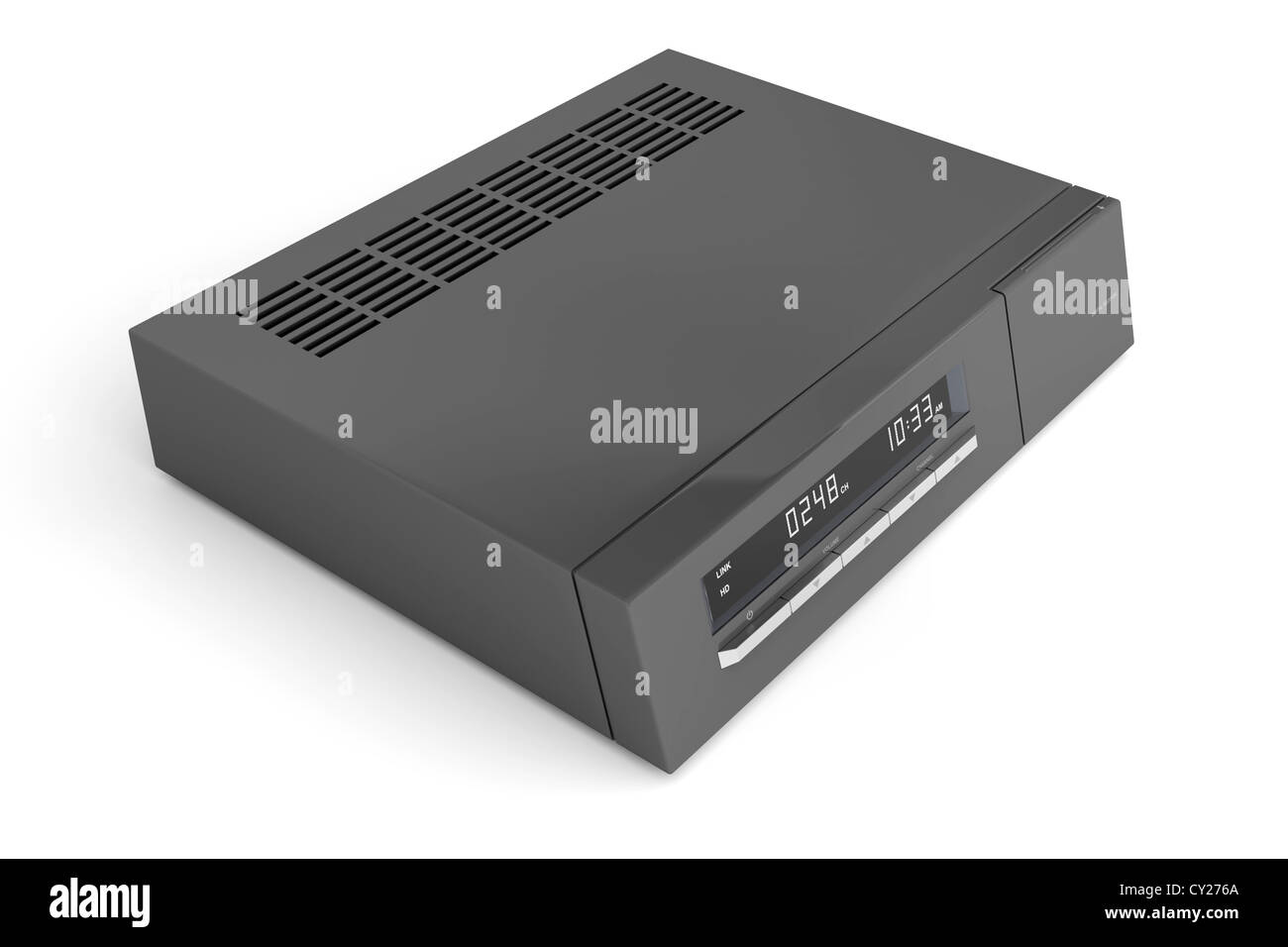 Black digital receiver on white background Stock Photo - Alamy