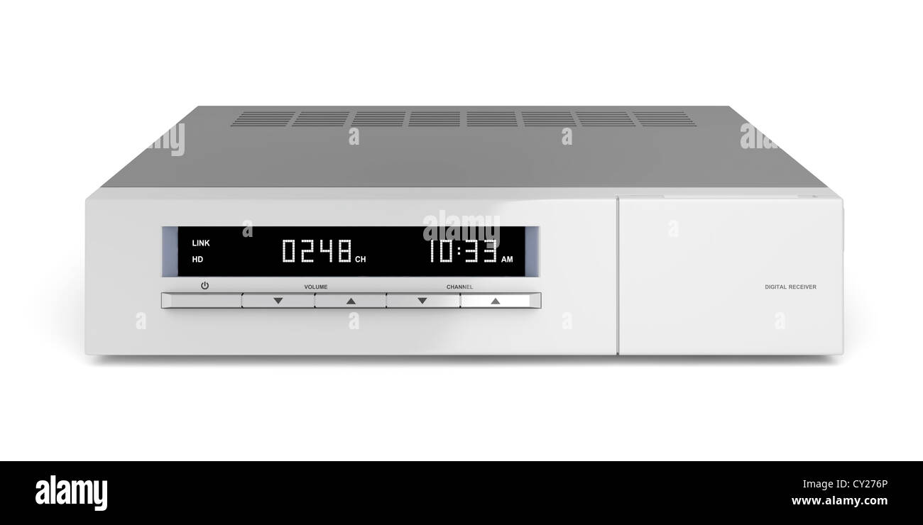 Digital receiver on white background Stock Photo - Alamy