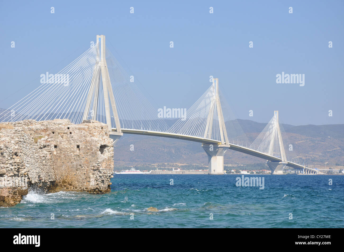 Rion-Antirion Bridge - where history meets future Stock Photo - Alamy